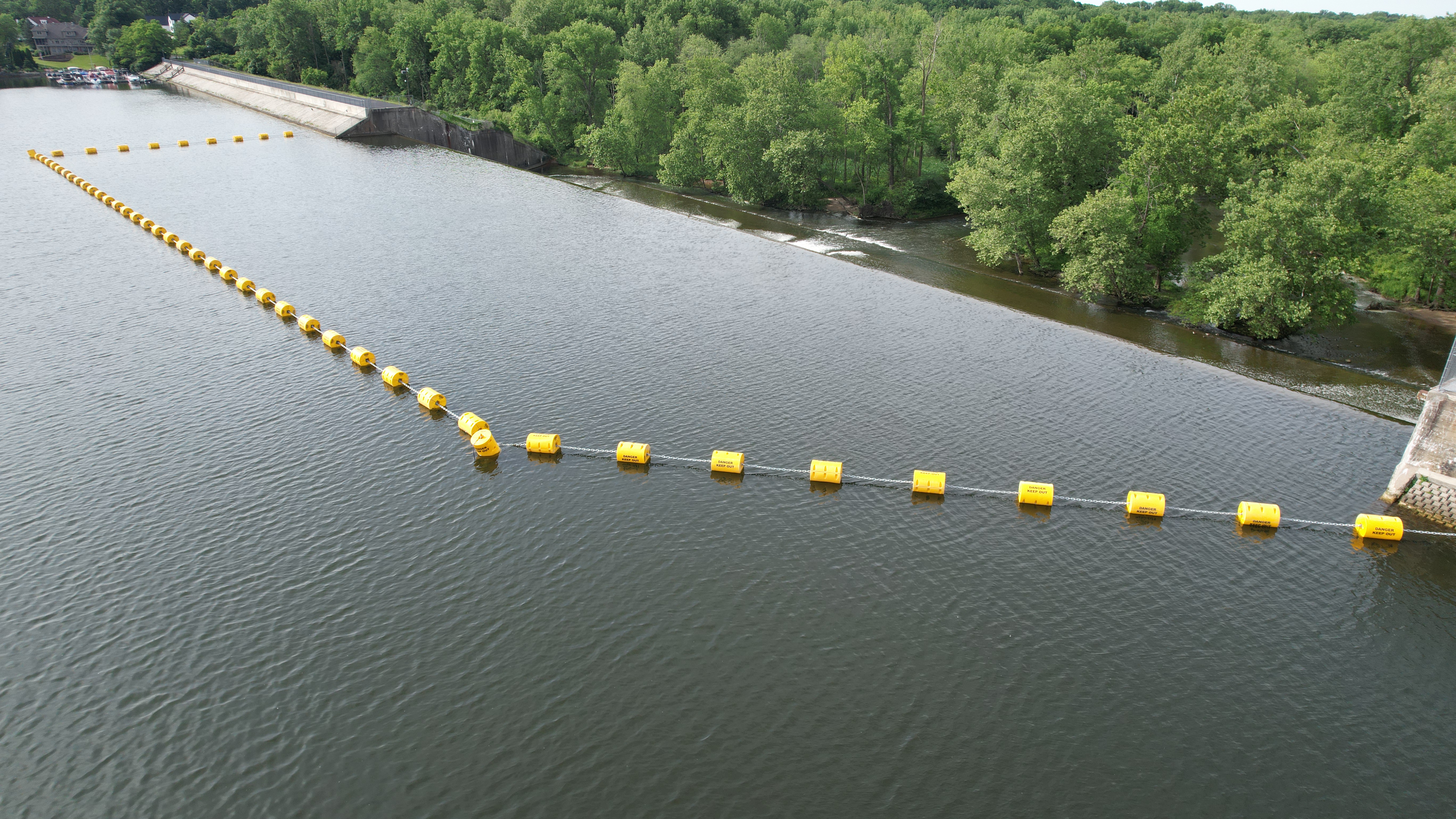 BoatBuster Safety Boom Protecting Ungated Spillway with Long-Life ...