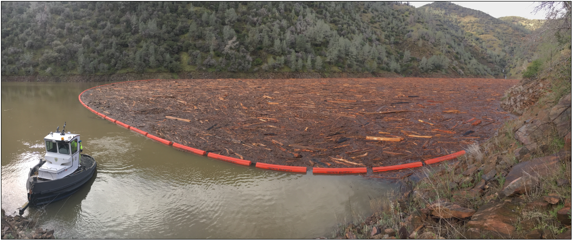 TUFFBOOM Floating Debris Barrier Captures Post-Wildfire Logs at Don ...